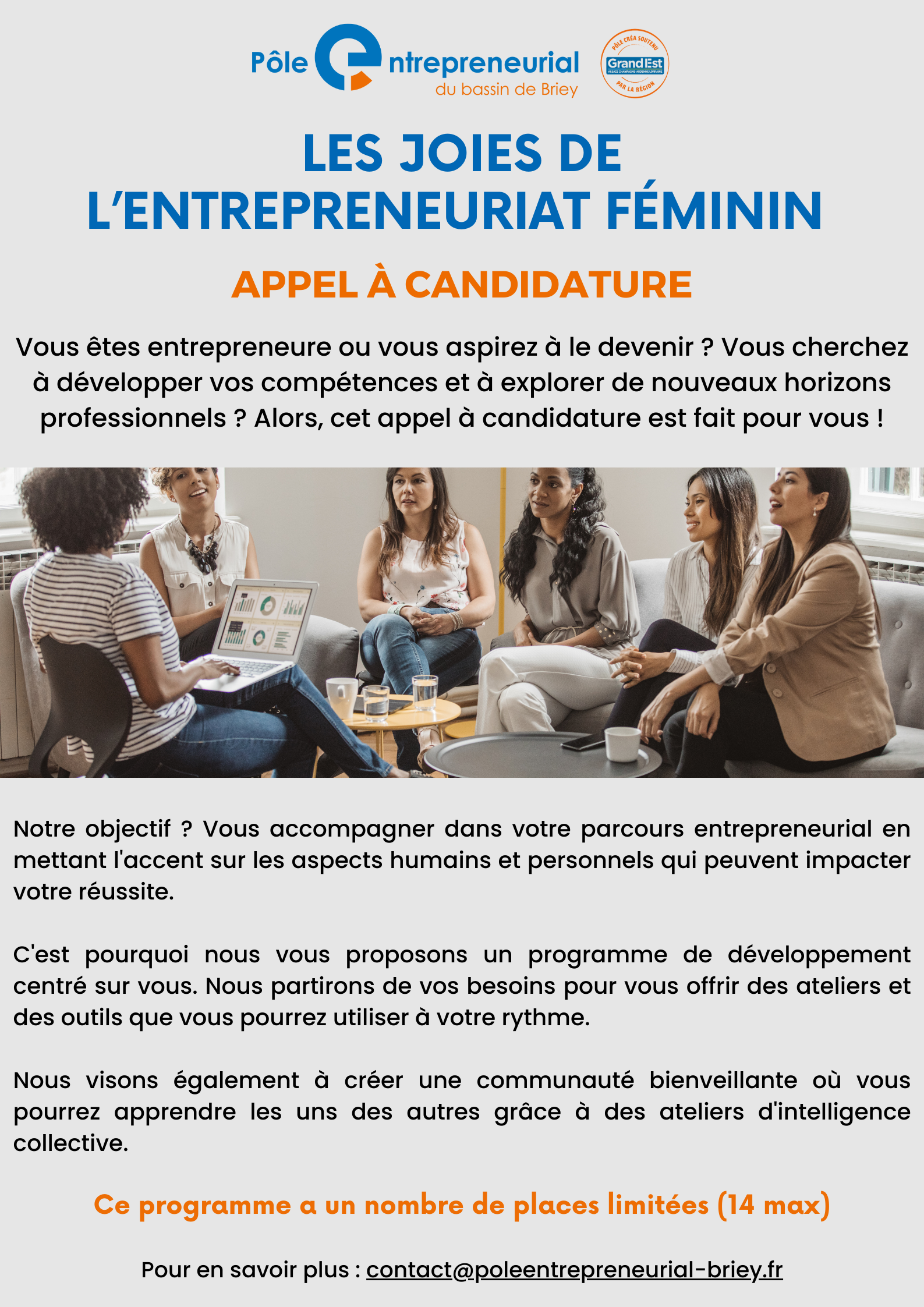 Appel à candidature - Les joies de l'entrepreneuriat féminin - poleentrepreneurial-briey.fr